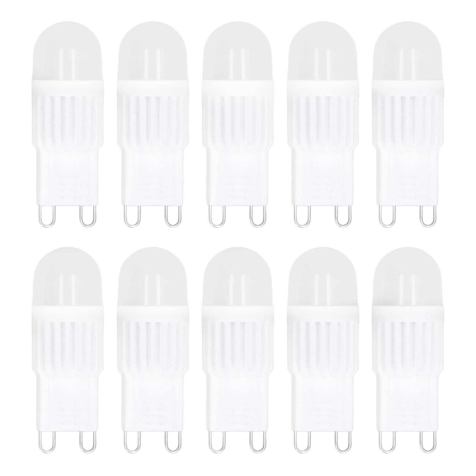 10 шт. лампочек G9 с регулировкой яркости, 2 Вт, 500 лм, светодиодные (эквивалент галогенной лампы 30 Вт) для люстры, потолочного светильника, настенного светильника, 220 В.