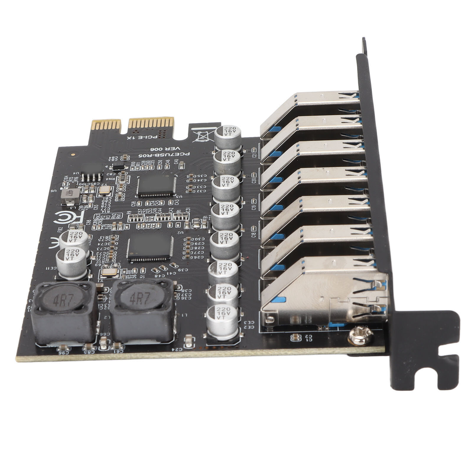 7 портов расширения PCIe, USB 3.2 GEN1, высокоскоростная передача данных 5 Гбит/с, стабильное питание.