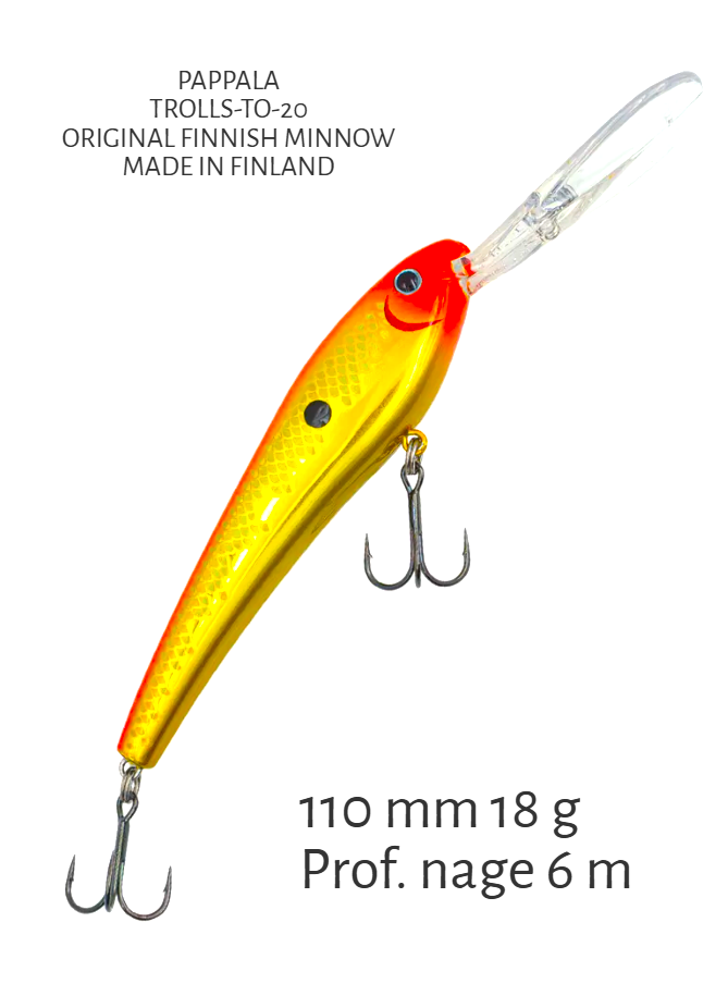 Воблер для троллинга на хищника высококачественная реплика RAPALA TROLLS-TO-20, 110 мм, 18 г. #22