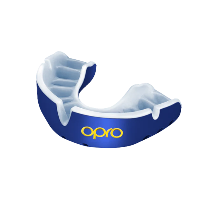 Боксерская капа Opro Gold Blue/Peak (Взрослый размер)