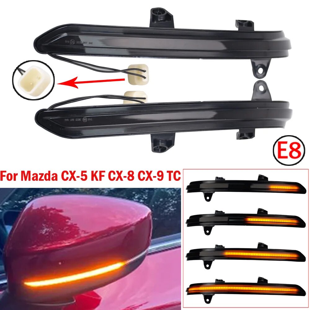 1 пара для Mazda CX-8 CX-5 CX5 CX-9 2016-2018 2019 динамический мигающий последовательный индикатор светодиодный указатель поворота лампа для стайлинга автомобилей