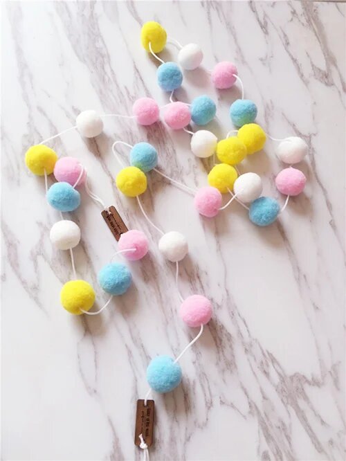 Шерстяные шарики для гирлянды EJOYIJU I