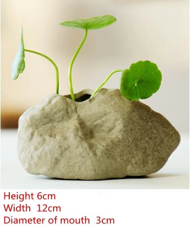 Керамическая ваза-камень белая/черная