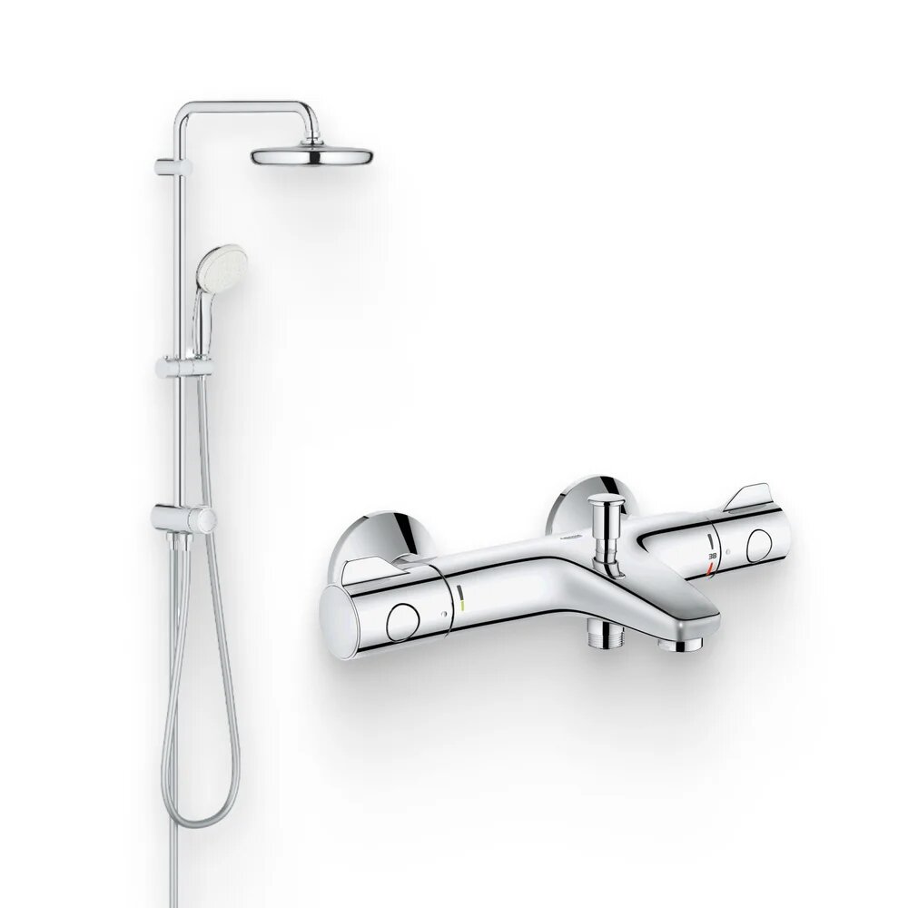 Душевой комплект Термостат Grohe Grohtherm 800 34576000 для ванны с душем / Стойка New Tempesta System 26381001
