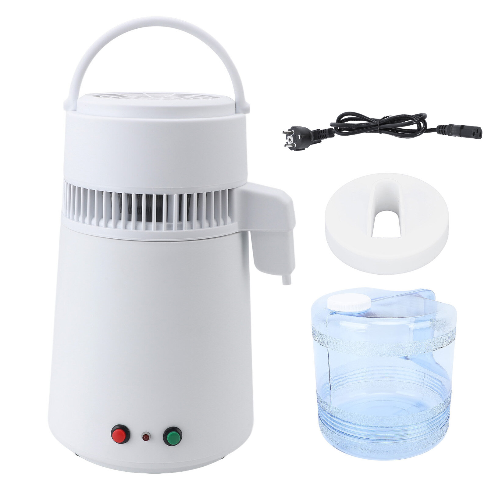 Дистиллятор воды 4L 750W с автоматическим управлением, двумя кнопками, синим контейнером и евровилко