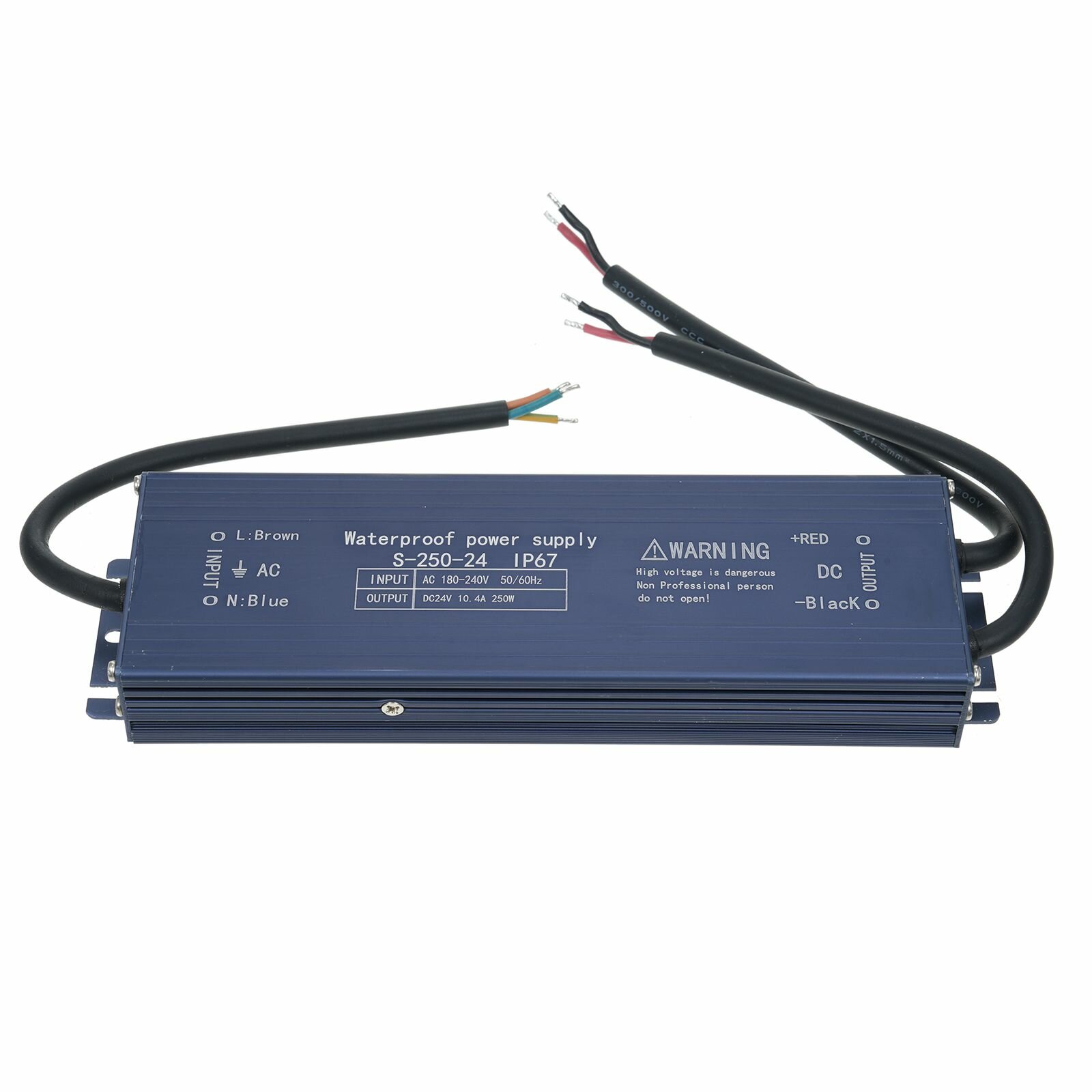 IP67 водонепроницаемый драйвер 24V 250W для светодиодных лент и вывесок