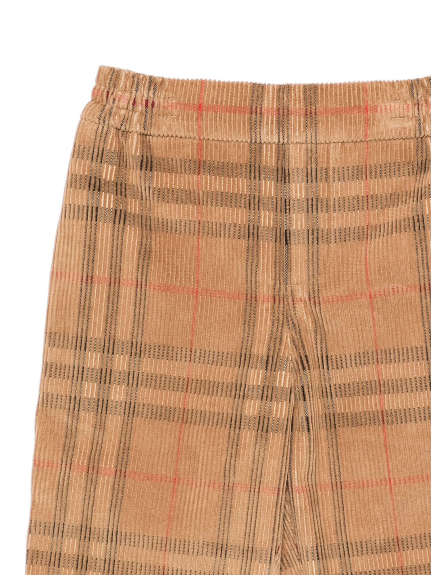 Брюки BURBERRY Checked corduroy trousers, размер 10 лет, коричневый — фото 1