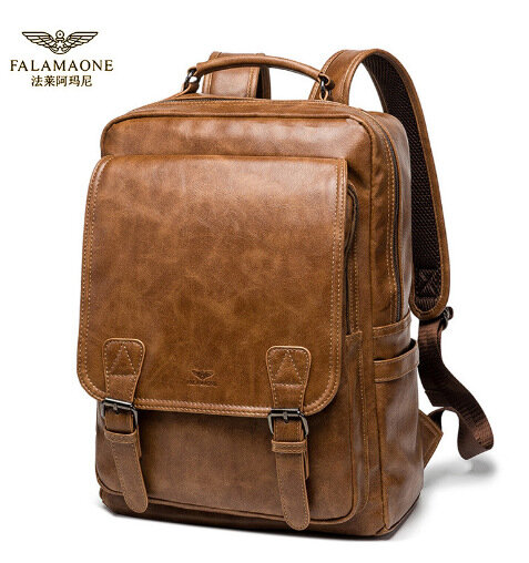 Мужской рюкзак Falai Armani, модный и универсальный, мужская сумка для компьютера, дорожная сумка большой вместимости, мужская повседневная кожа