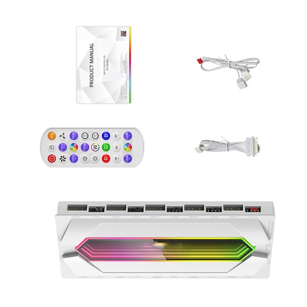 12-портовый ARGB и 10-портовый ШИМ-контроллер концентратора вентилятора с дистанционным магнитным управлением 5V 3Pin для эффективной сборки ПК