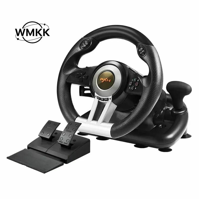 Универсальный игровой руль V3II 180 с педалями для PC/PS4/PS3/Xbox Series X S/Xbox One, USB-подключение, силовая отдача, регулируемый угол поворота, антидрожание