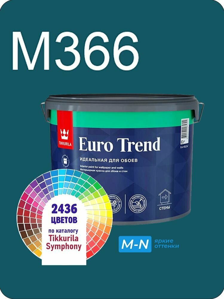Краска для обоев Tikkurila Euro Trend 9л. яркие оттенки M366