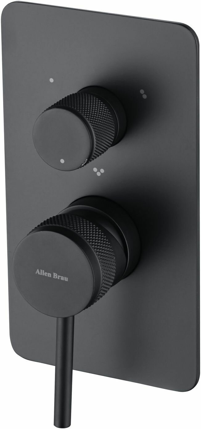 Смеситель для ванны Allen Brau Priority 5. UV31FSA1JZ1-XN31JO (с внутренней частью, 3 выхода) черный матовый