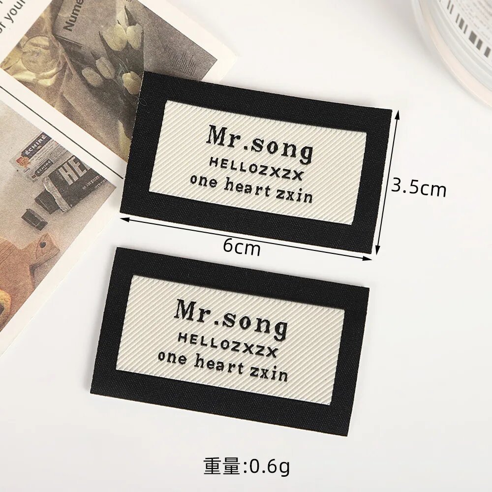 Этикетки для одежды Mr.song 6x3.5см, черные