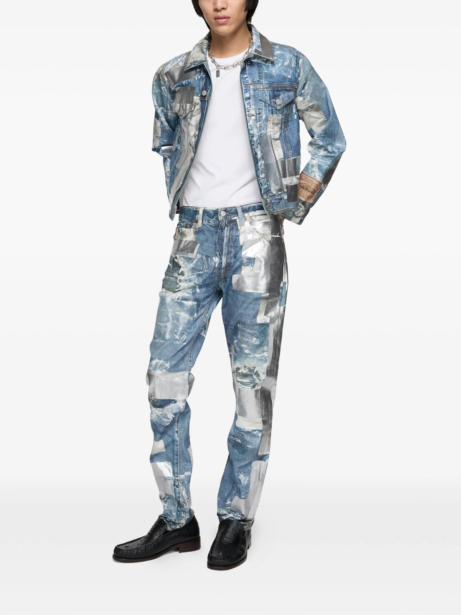 Куртка Acne Studios Patchwork denim jacket, размер 48, синий — фото 1