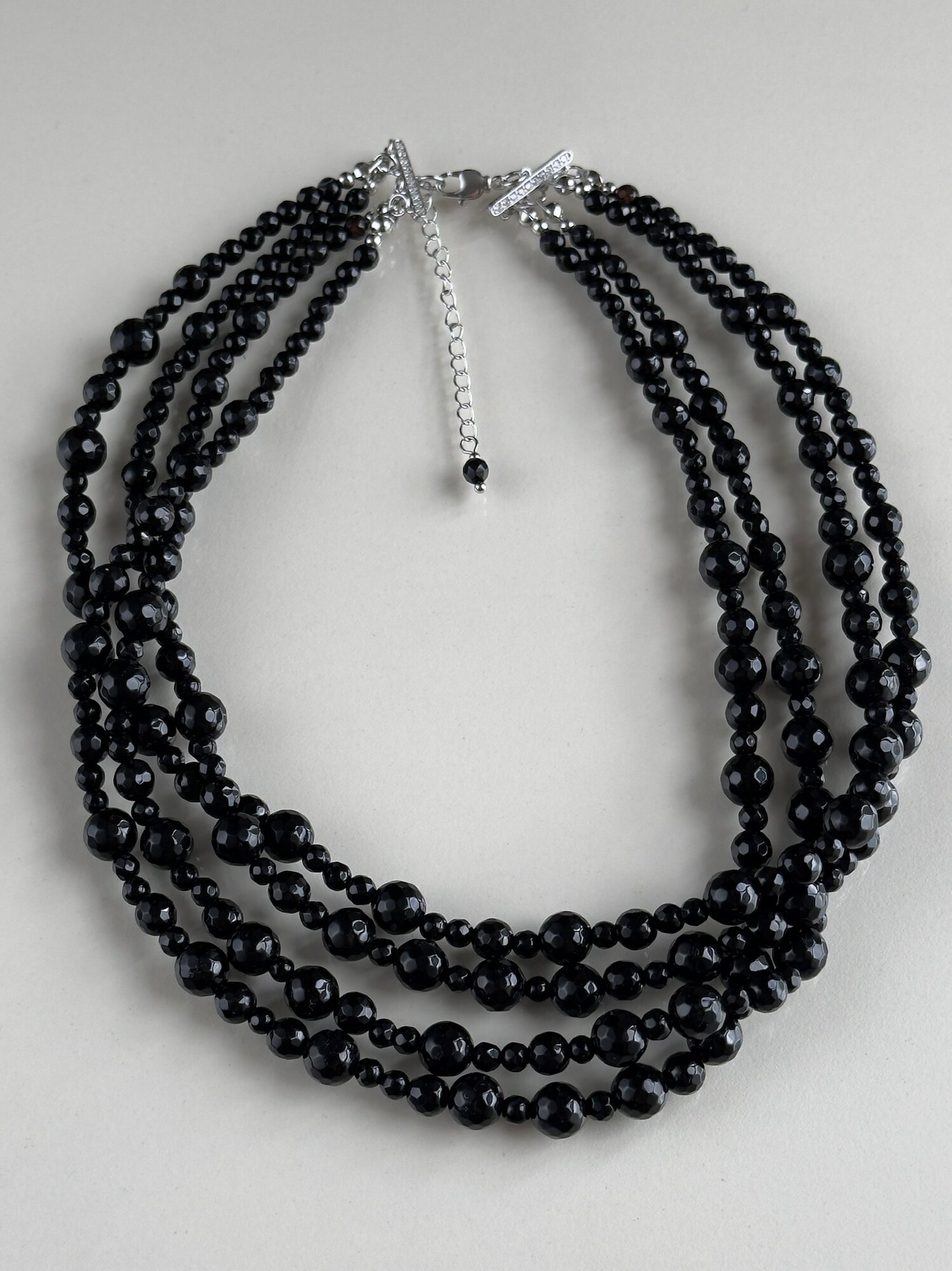 Колье, агат, фианит