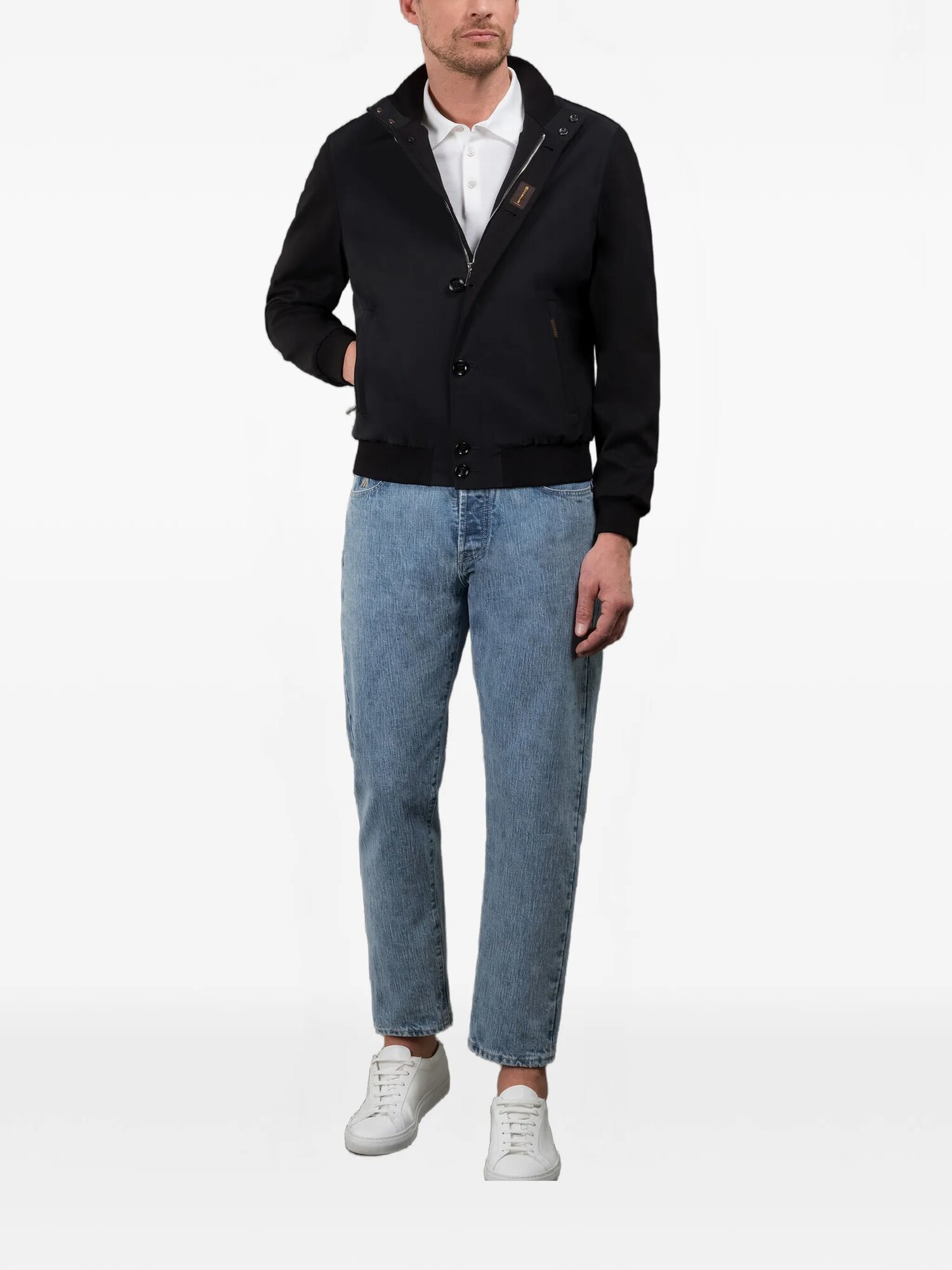 Куртка MooRER FIDANI-JKR buttoned bomber jacket, размер 56, черный — фото 1