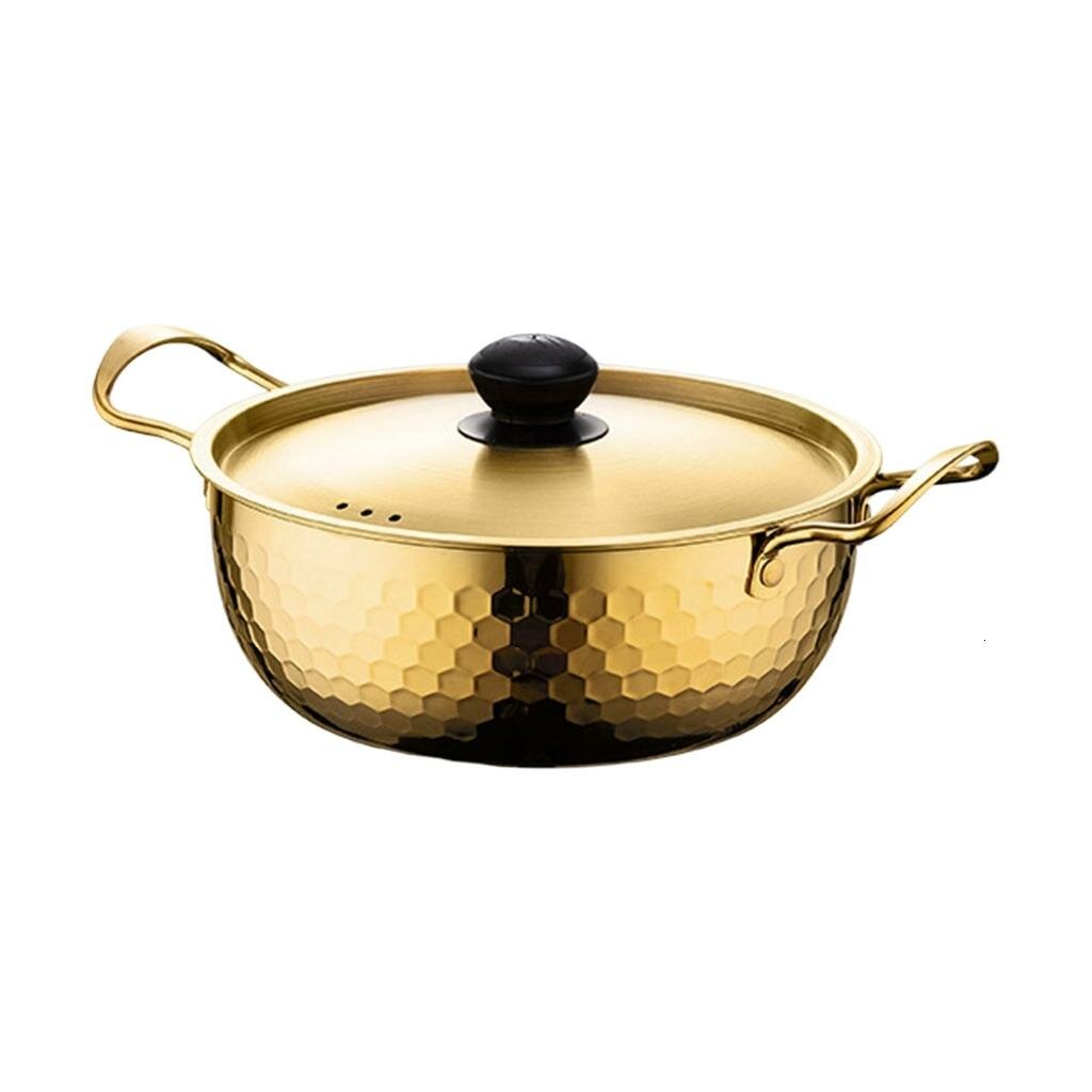 Корейский суповой котелок из нержавеющей стали, Золото - 22cm