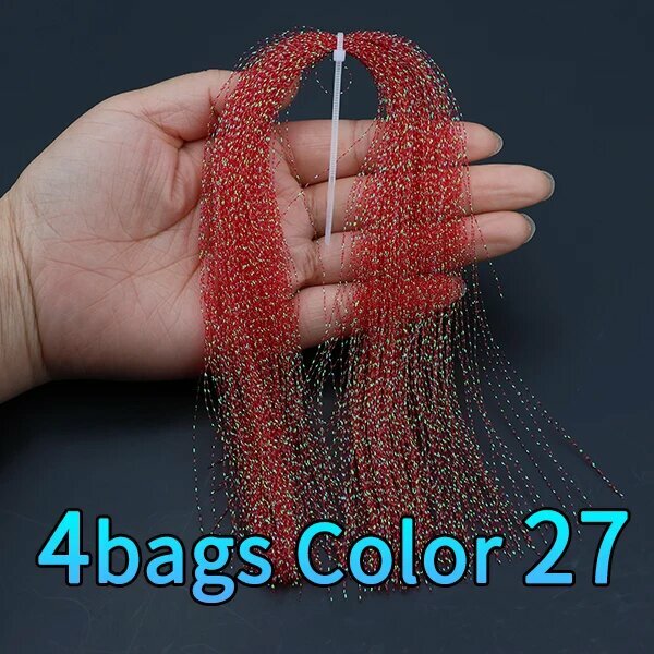 Витая Flashabou, набор для вязания мух, красный, 4 bags color n27