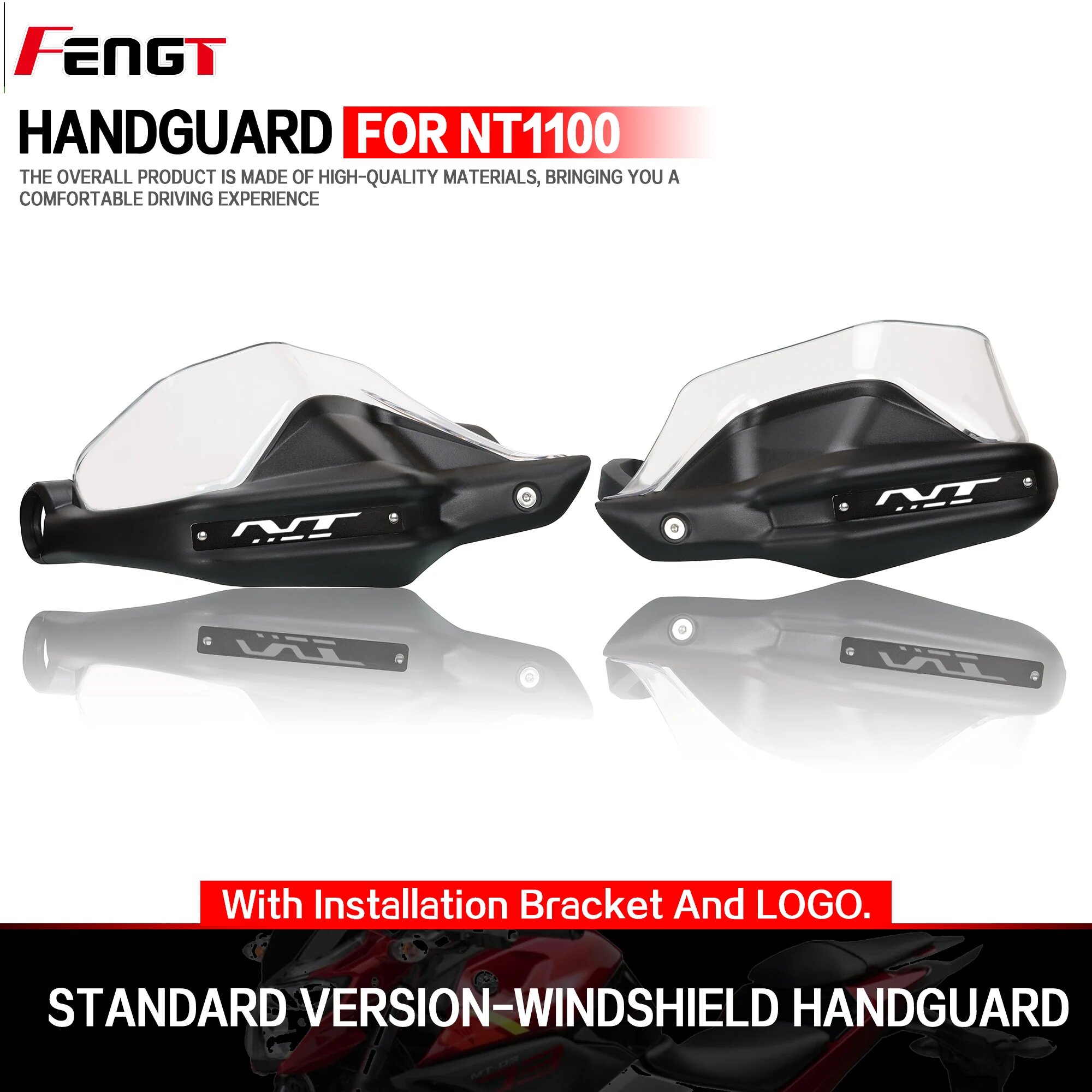 Защита рук для Honda NT1100 2021-2023, прозрачный щиток