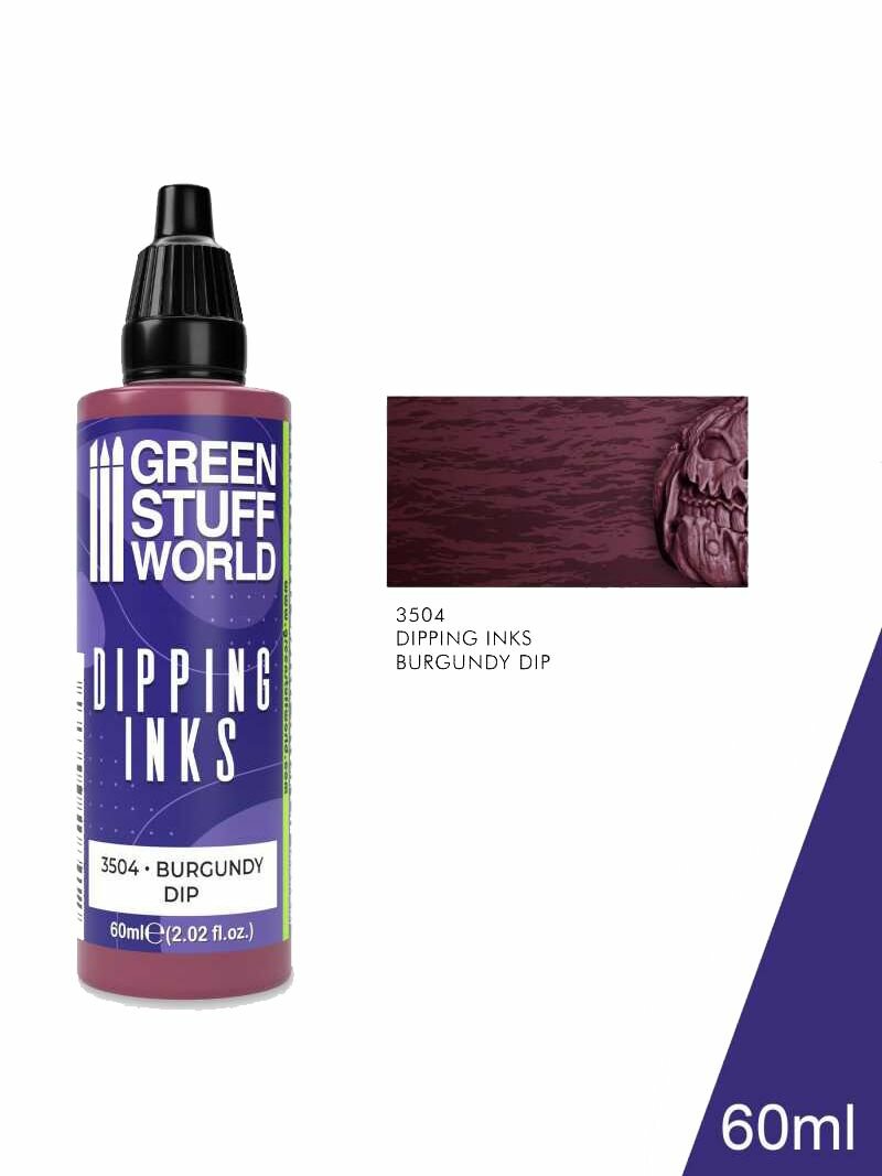 Краска акриловая 3504 цвет Burgundy Dip, 60 мл, Dipping Inks, Green Stuff World
