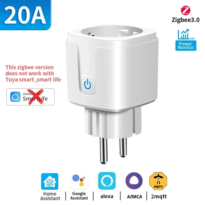 Умная розетка TNCE TUYA WiFi/Zigbee EU 16A/20A Zigbee 20A
