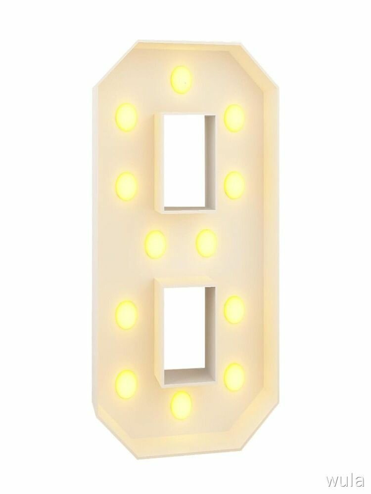Светящаяся LED цифра объемная декор для дня рождения вечеринки украшение интерьера белый