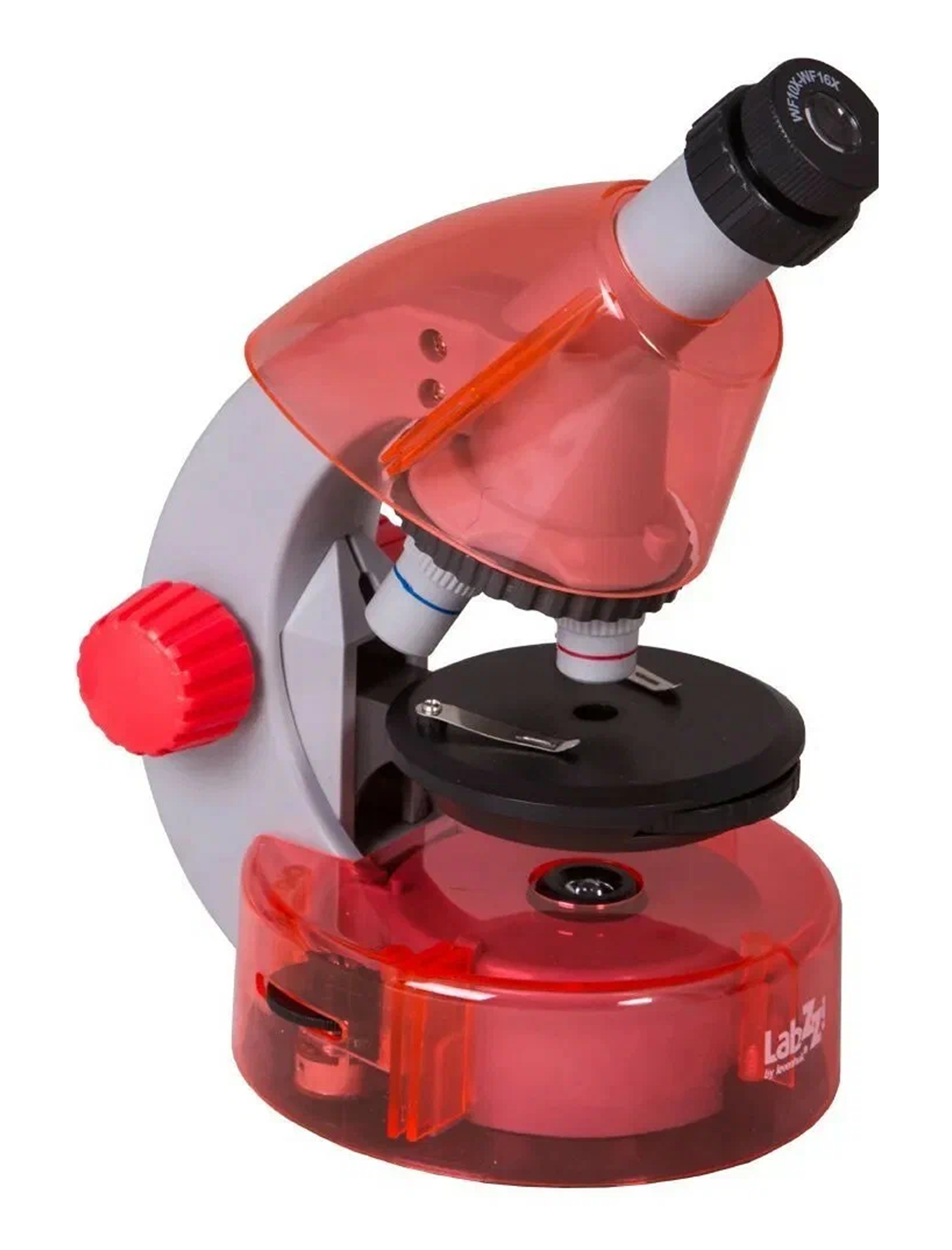 Микроскоп LEVENHUK LABZZ M101, биологический, для детей, подсветка LED оранжевый