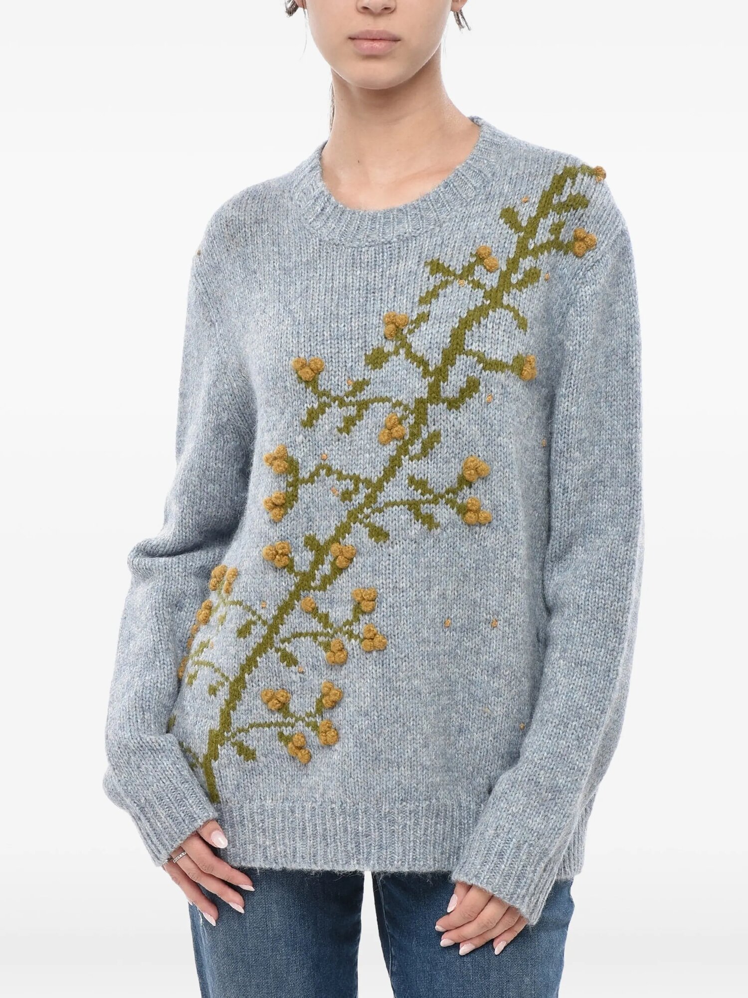 Свитер baziszt Embroidered crew-neck sweater