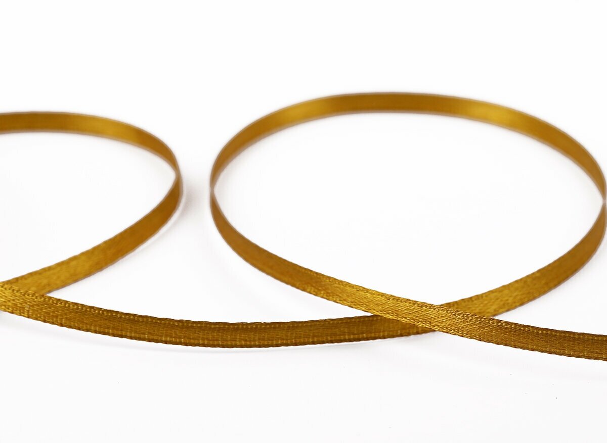 Лента атласная 3 мм (1/8 ") Gamma AL-3P двухстор. 91.4 м №121 св. охра