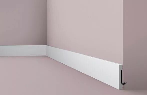 Плинтус напольный молдинг WD10 Wallstyl NMC из дюрополимера, белый, 100х15х2000 мм.