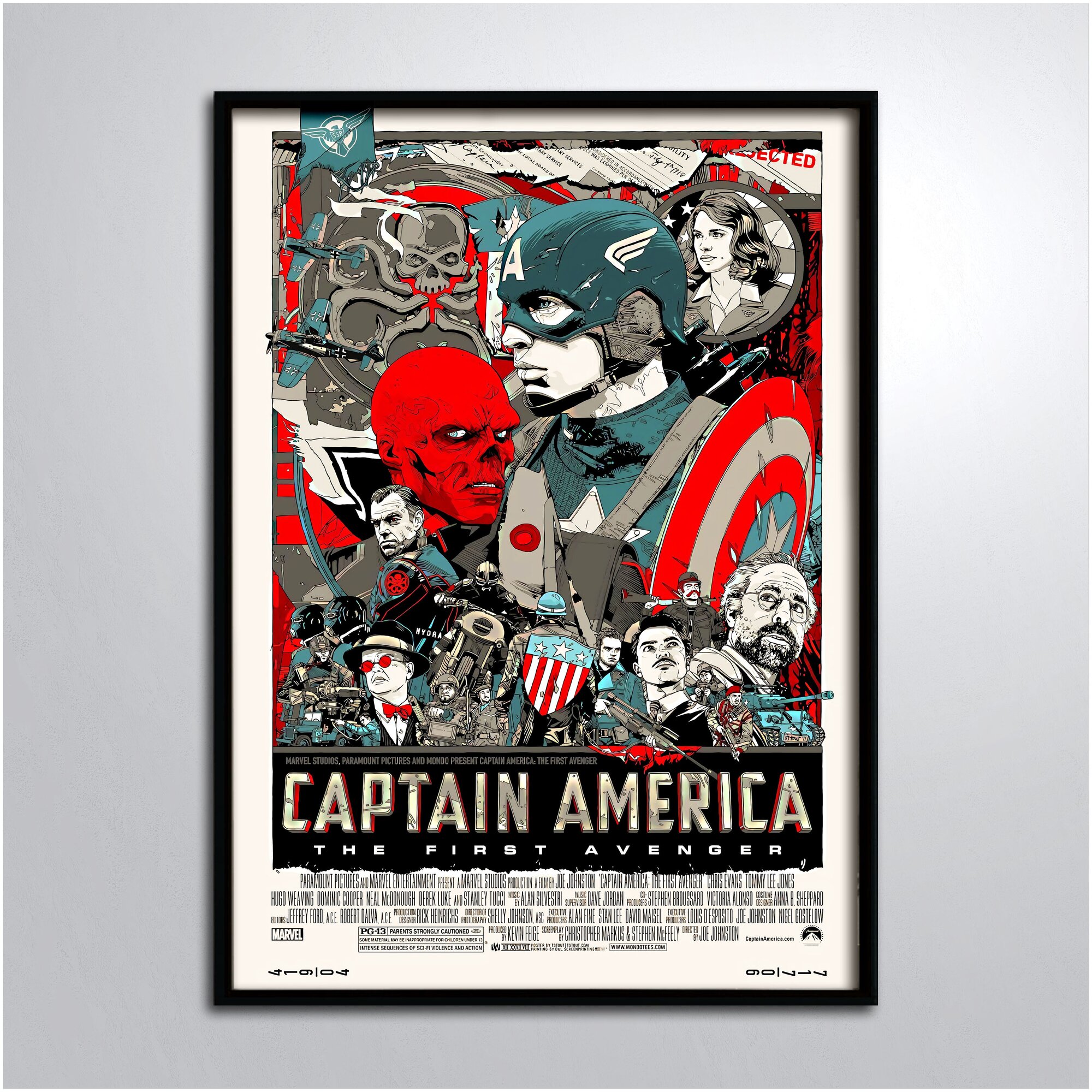Постер без рамы/Марвел Первый мститель Капитан Америка Арт (А2/420х594)