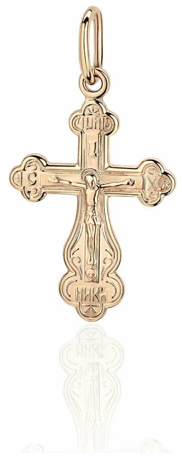 Крестик, красное золото, 585 проба