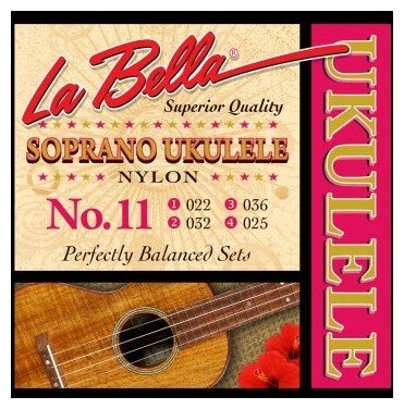 11-SOPRANO Комплект струн для укулеле сопрано, нейлон, La Bella