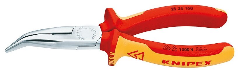 Плоские круглогубцы с режущими кромками KNIPEX KN-2526160