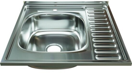 Кухонная мойка Mixline 60х60 (0,6) лев вып 3 1/2 16см с сифоном
