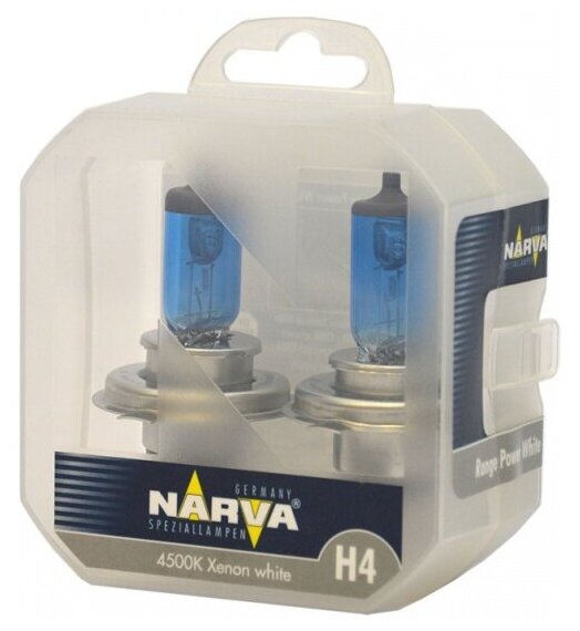 Лампа автомобильная Narva Range Power White H4 60/55W P43t-38 12V, 2шт, 48680