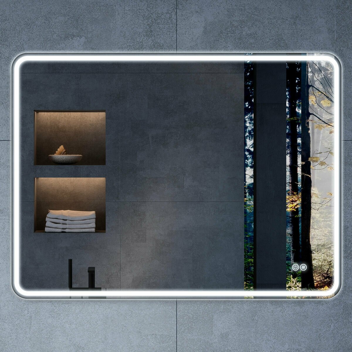 Зеркало LED Vincea (Винчея) VLM-3VC100-2 c сенсорным выключателем и диммером, с функцией антизапотевания