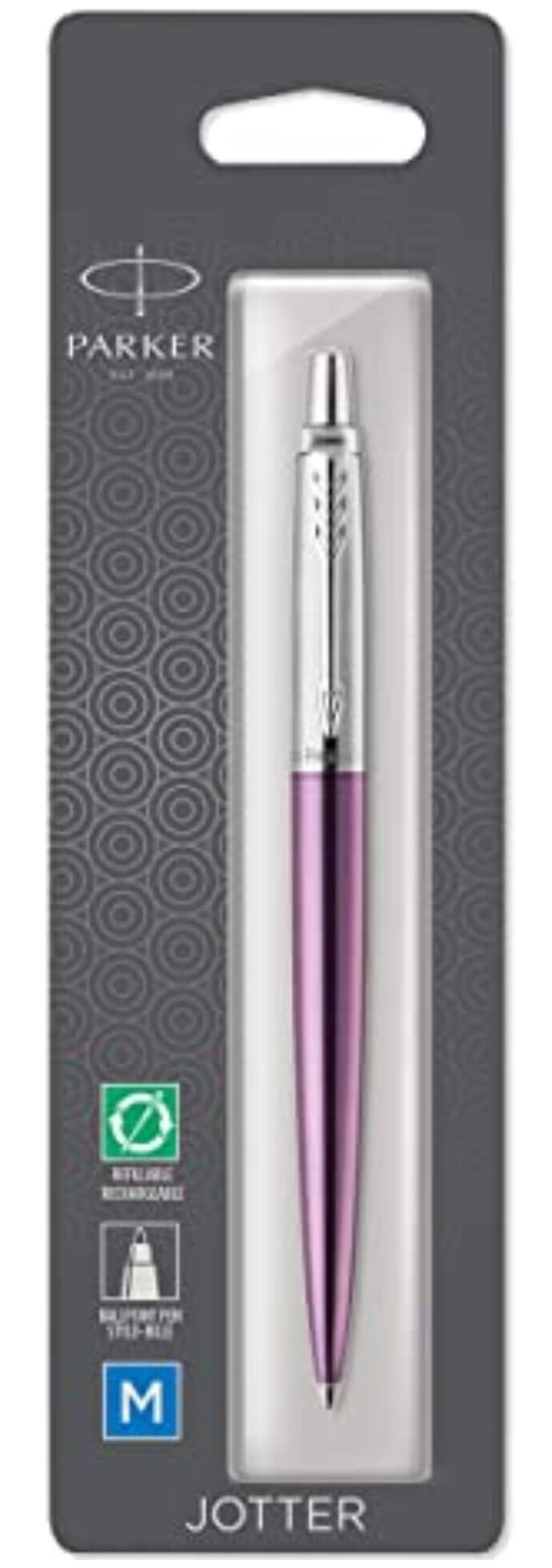 Ручка шариковая автоматическая Parker "Jotter. Victoria Violet Chrome CT", синяя, 1,0мм, корпус фиолетовый 1953244