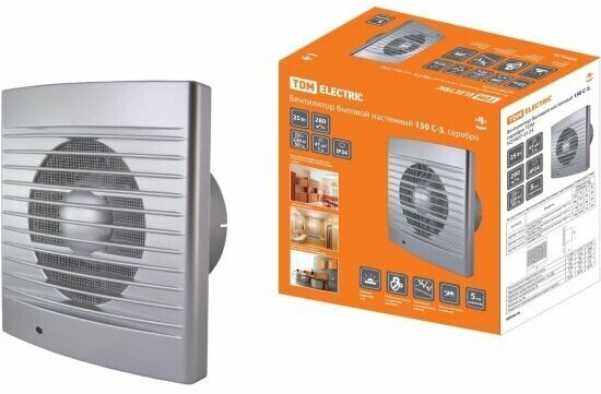 Вентилятор бытовой Tdm Electric настенный 150 С-5, серебро, SQ1807-0124