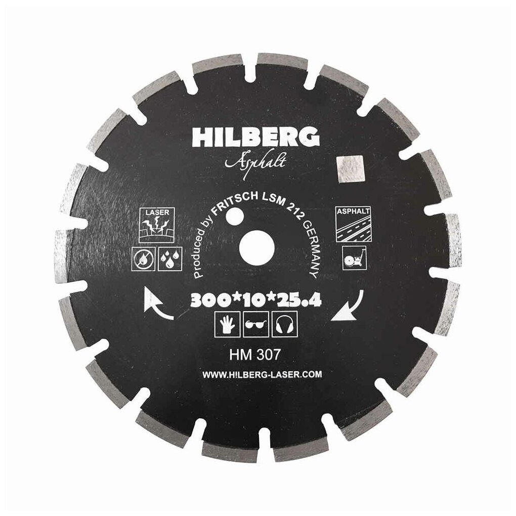Диск алмазный Hilberg 300*25,4 Hard Materials Лазер асфальт HM307