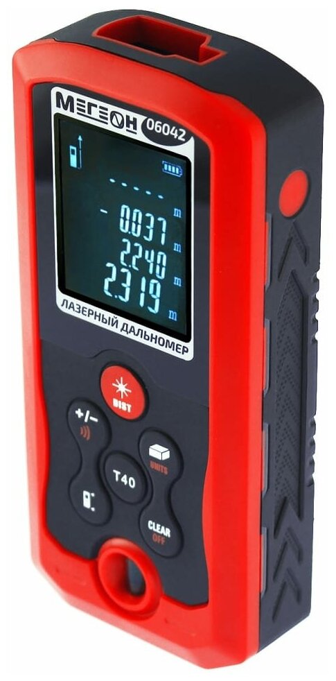 Лазерный дальномер мегеон 06042 к0000013785, для быстрого точного измерения расстояния объекта вычисления, красный