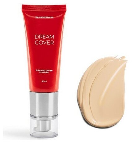 TNL, Матирующий тональный крем TNL Dream Cover №1 - Ivory, 30 мл