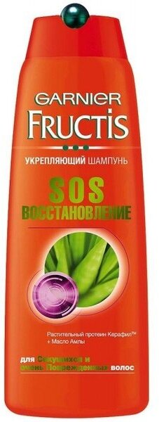 Набор из 3 штук Шампунь для волос GARNIER Fructis 250мл SOS Восстановление для секущихся и поврежденных волос