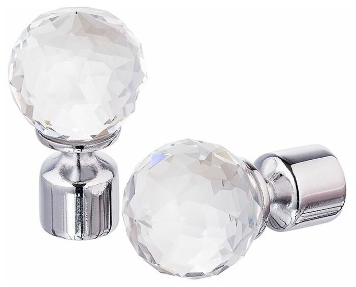 Наконечники для карниза OLEXDECO «Морано» 16 мм, Хром