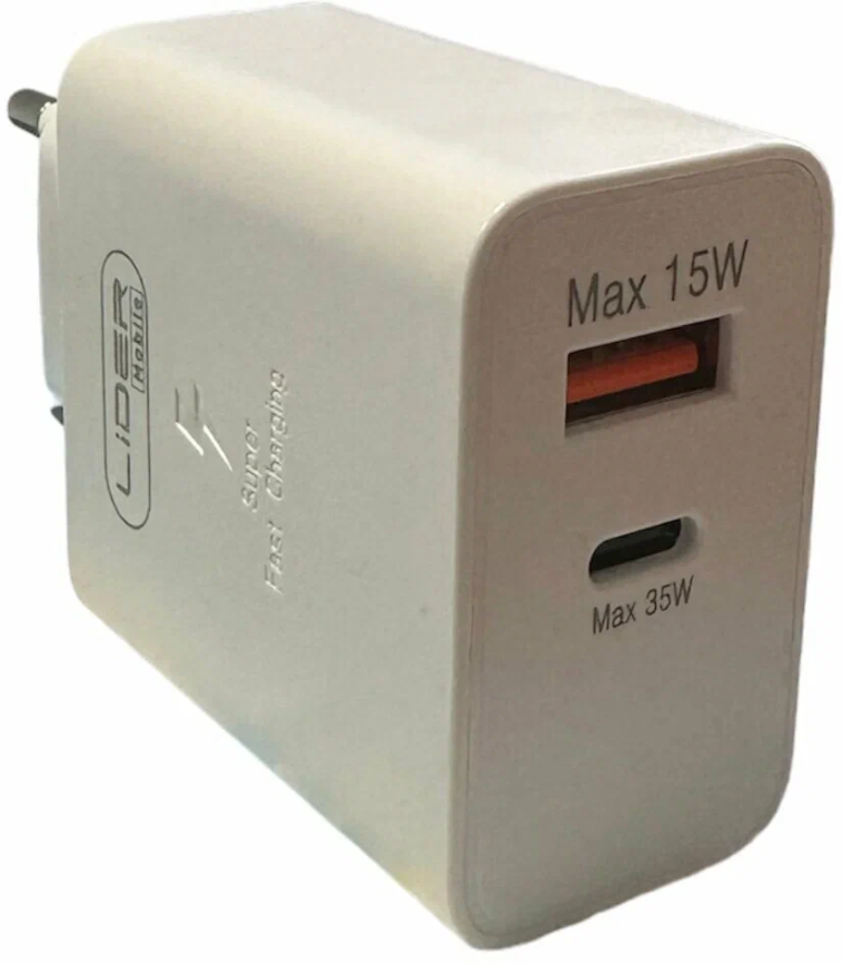 Универсальное сетевое зарядное устройство 50W / 6A / USB + Type-C ...