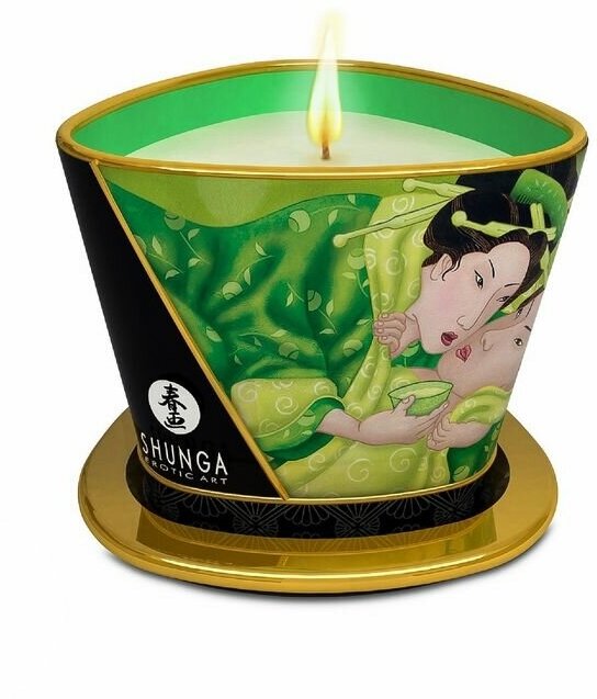 Массажная свеча Exotic Green Tea с ароматом зелёного чая - 170 мл.