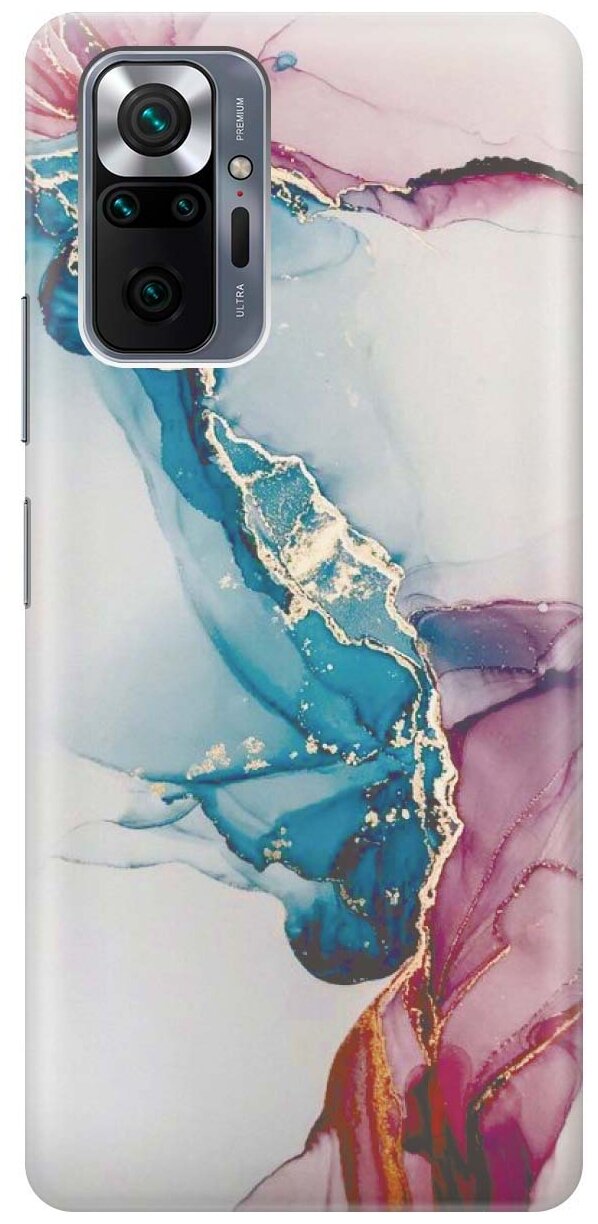 Чехол - накладка ArtColor для Xiaomi Redmi Note 10 Pro с принтом "Сине-розовый мрамор"