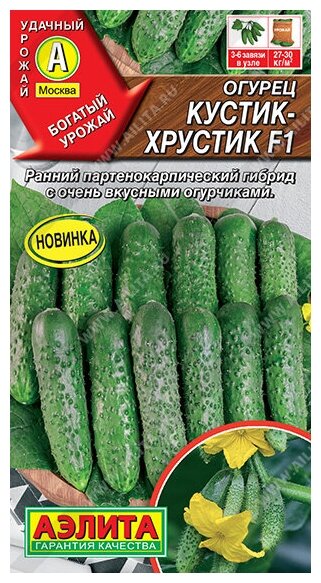 Семена Огурец Кустик-хрустик F1 7шт Партенокарпический Ранние (Аэлита)