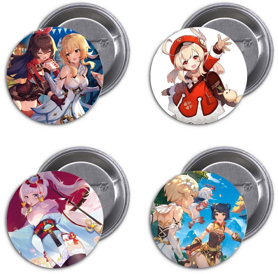 Набор значков (4шт) Геншин Инпакт (Genshin Impact) №8