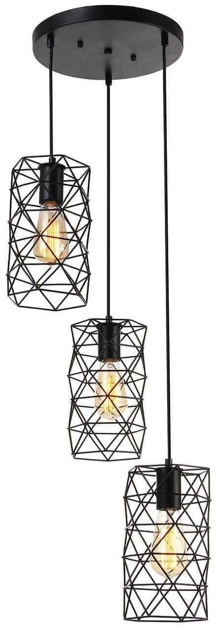 Подвесной светильник Toplight Marcia TL1175H-03BK, цвет Черный/Черный, материал Металл/Металл